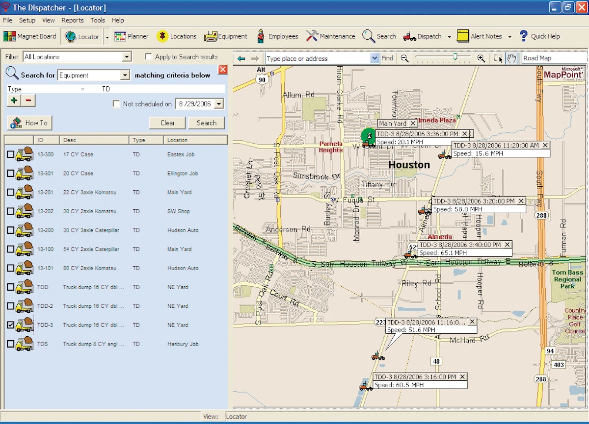 The Dispatcher with Integrated GPS From: Heavy Construction Systems ...