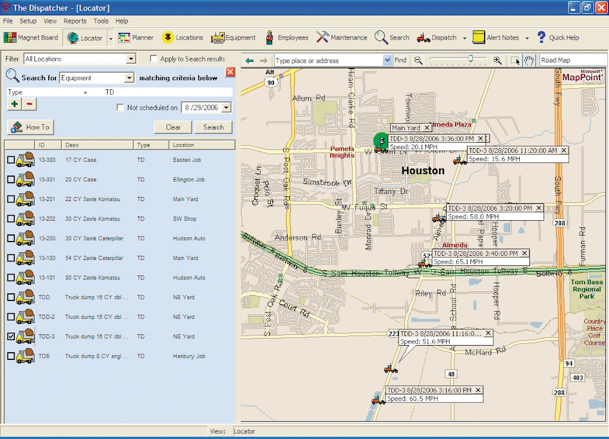 The Dispatcher with Integrated GPS From: Heavy Construction Systems ...