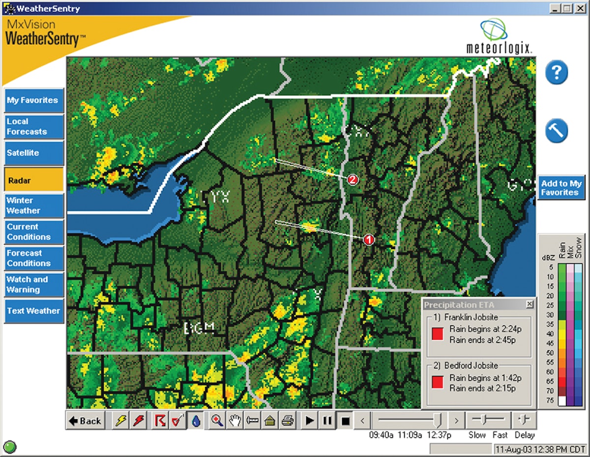 MxVision WeatherSentry From: DTN/Meteorlogix | For Construction Pros