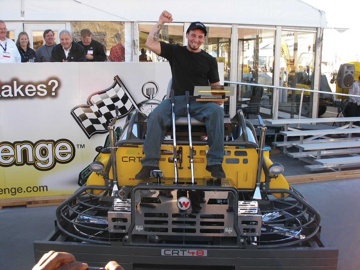 Stu Angeli wins Wacker Neuson Third Annual Ride-on Trowel Challenge at ...
