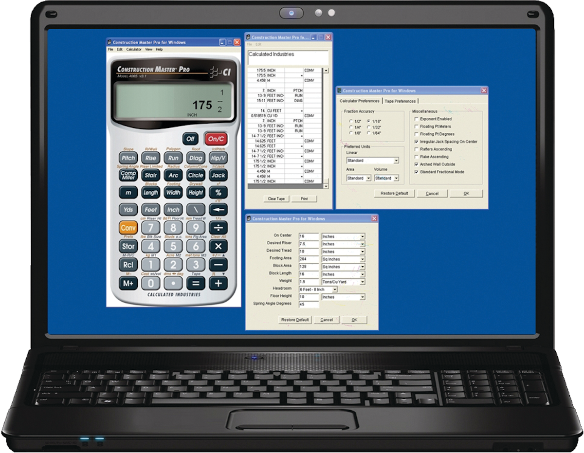 Construction Master Pro for PCs and iPhones From: Calculated Industries ...