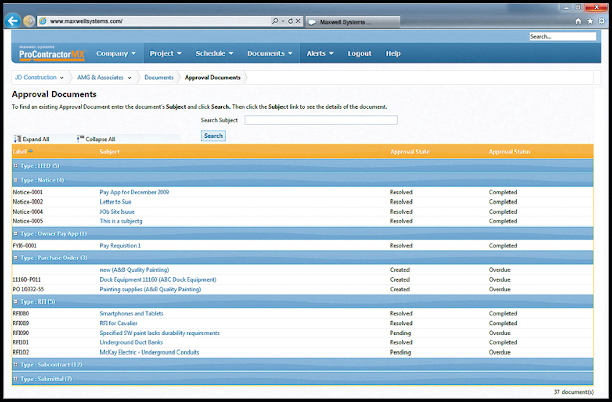 ProContractorMX Construction Project Management From: Viewpoint ...