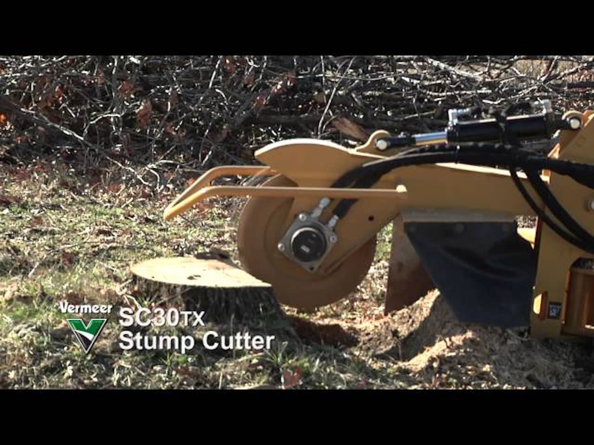 Video: Watch the Vermeer SC30TX Stump Cutter Start to Remove a Stump ...
