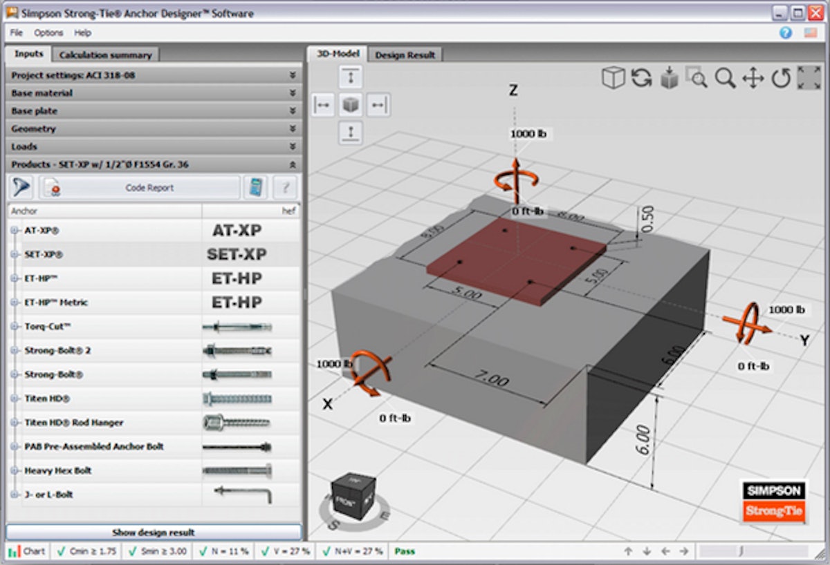Simpson Strong-Tie Introduces Concrete Anchor Design Software with 3D ...