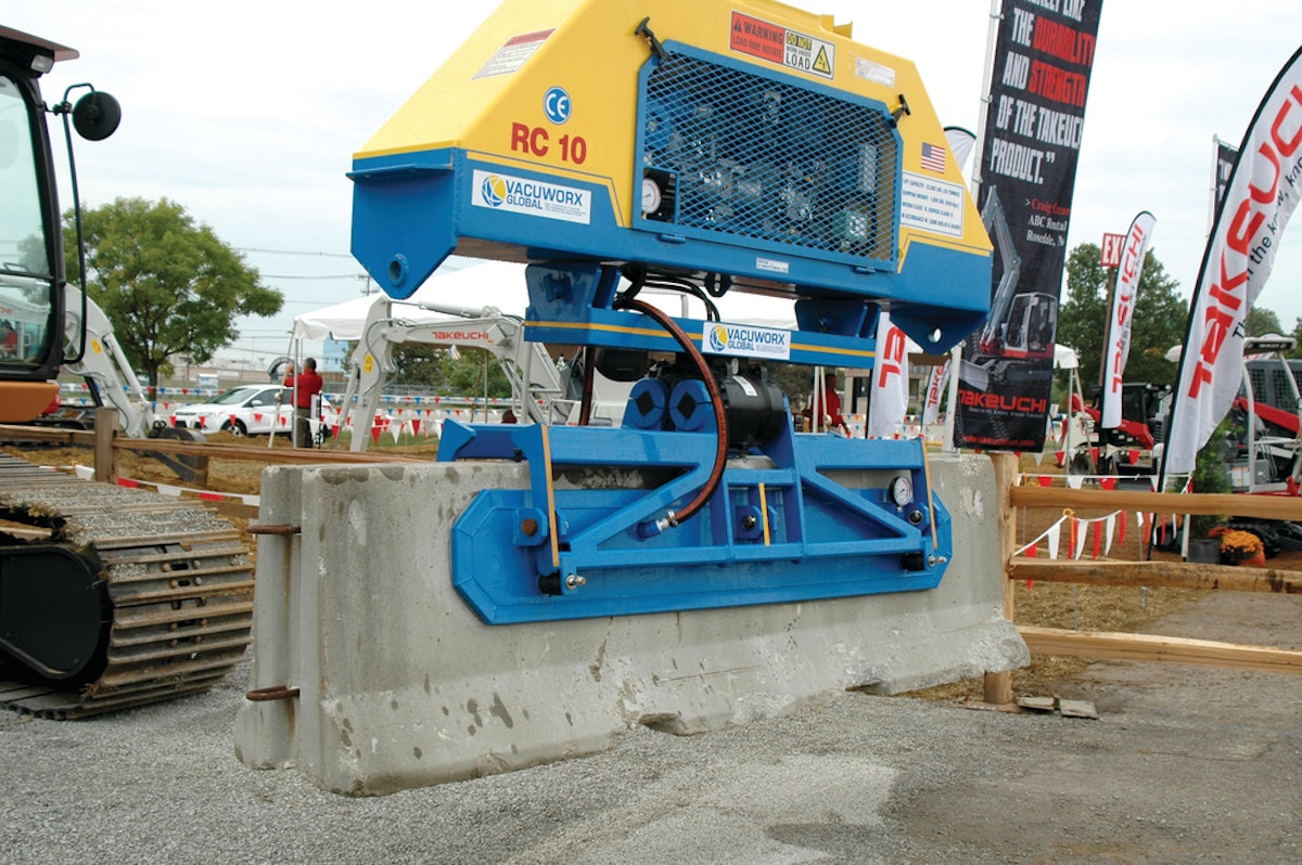 Concrete Road Barrier Lifter From: Vacuworx | For Construction Pros