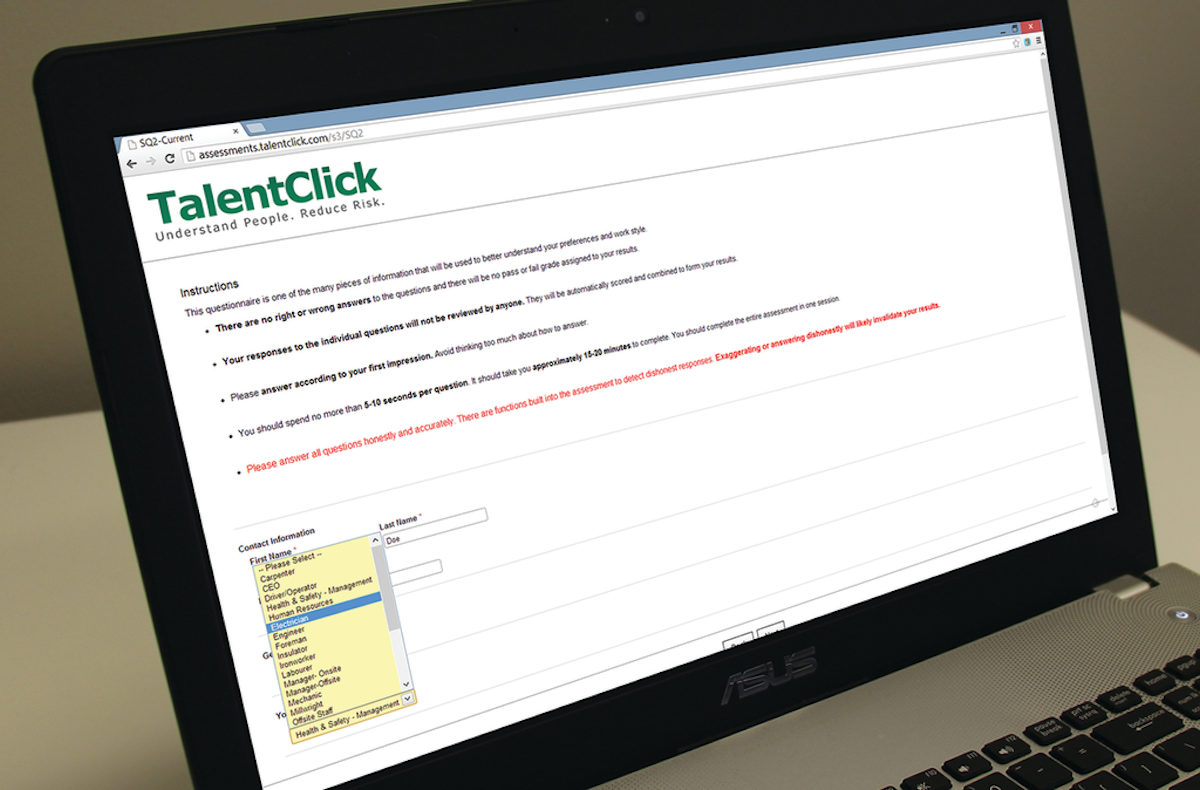 Safety Quotient Personality-risk Assessments From: TalentClick | For ...
