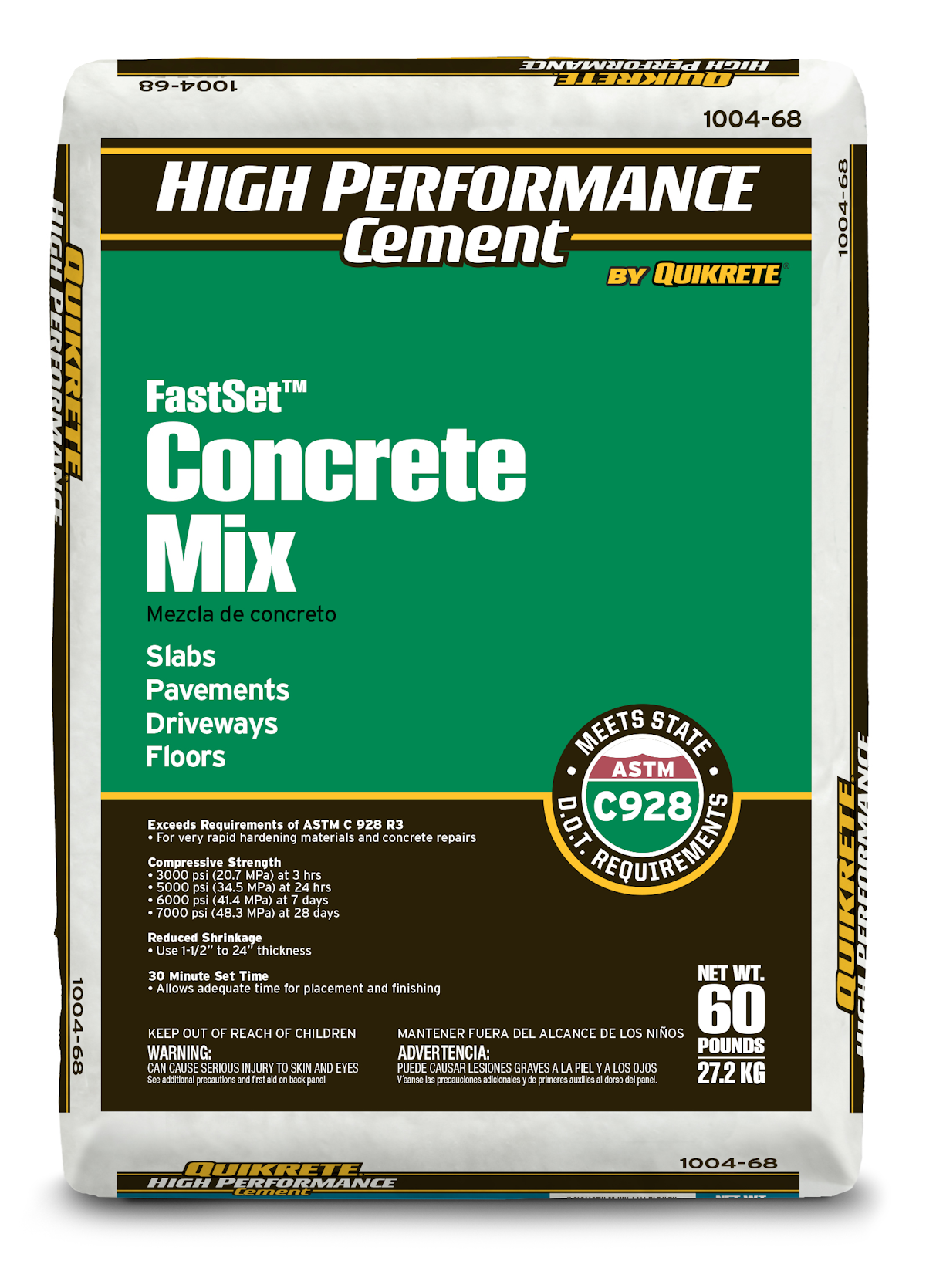 HIGH PERFORMANCE CEMENT FastSet Concrete Mix From: The QUIKRETE ...
