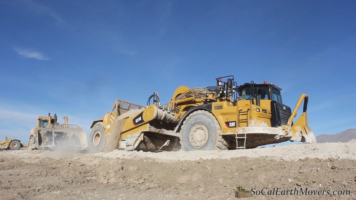 Video: Brand New Cat 631K Scraper Working Hard in Southern California ...