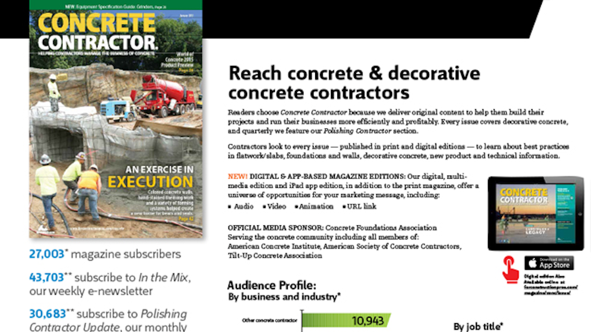 Concrete Contractor 2016 Media Kit | For Construction Pros