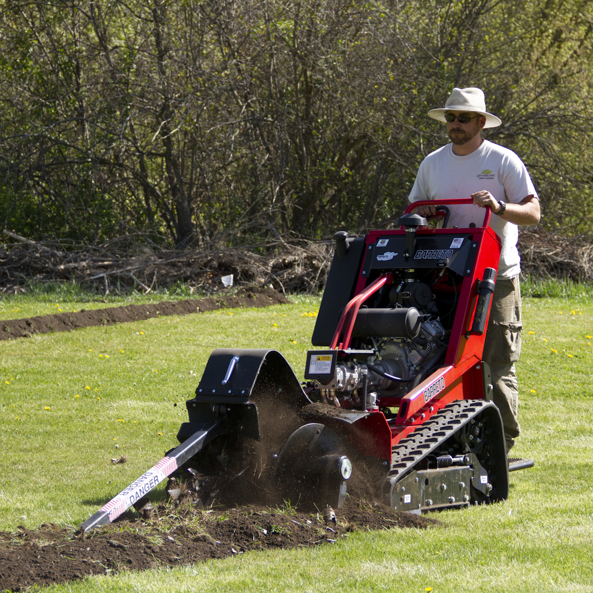 Barreto RTK Stand-On Track Trencher From: Barreto Manufacturing Inc ...
