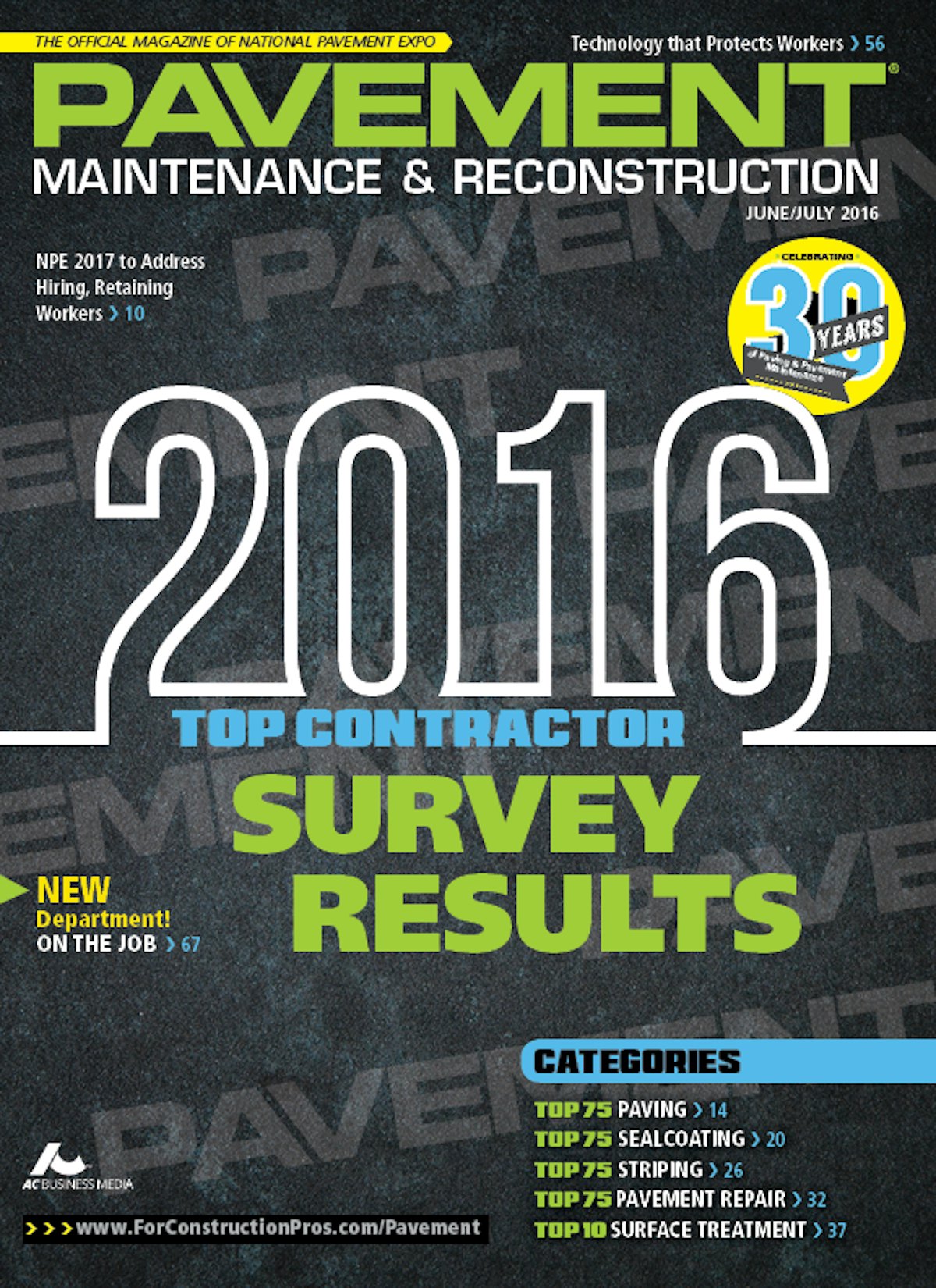 Pavement Maintenance and Reconstruction Magazine 2016 Top Contractors ...