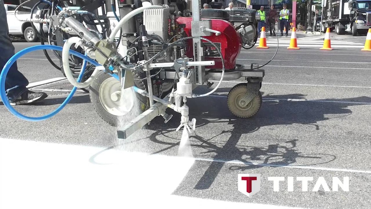 [VIDEO] Titan ProMark 200 MMA Line Striping | For Construction Pros