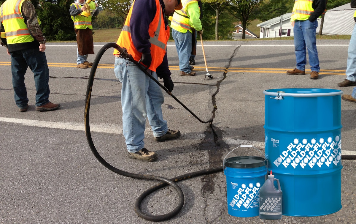 Kold Flo asphalt emulsion pavement crackfiller From: UNIQUE Paving ...