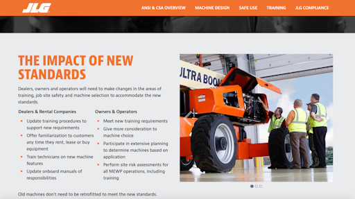 JLG Educational Website Helps Customers Understand Changing ANSI ...