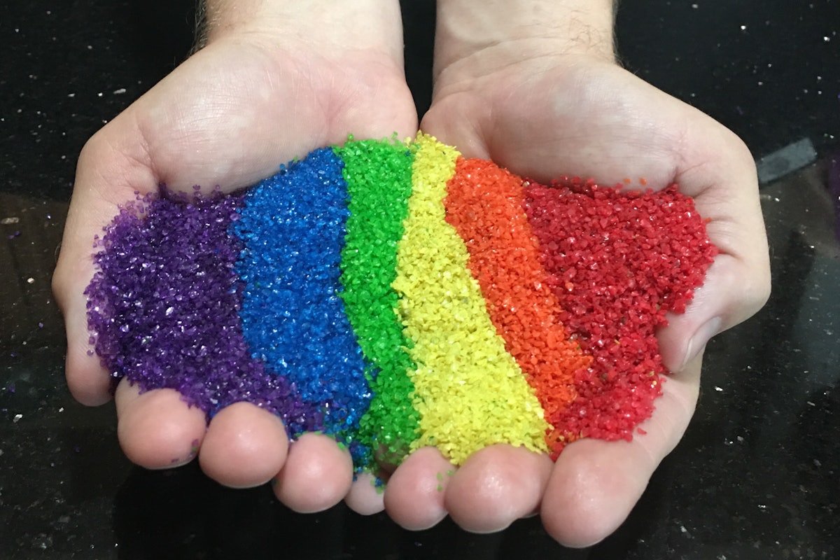 colored glass aggregate used to stripe Arizona crosswalks | For ...