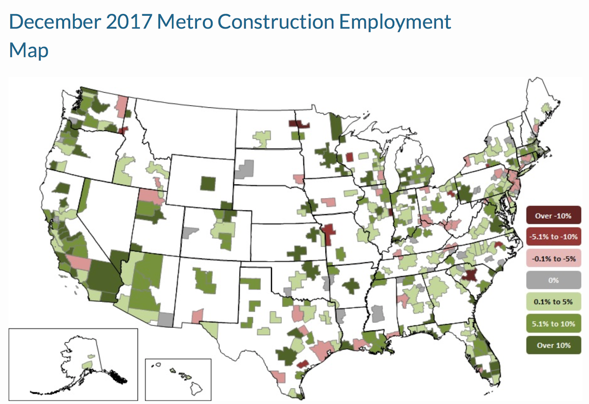 Construction Employment Increases in 269 of 358 Metro Areas Between ...