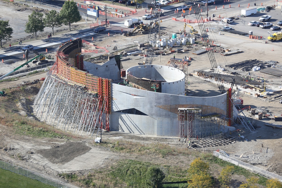 Custom Formwork and Box-outs Form Curves of National Veterans Memorial ...