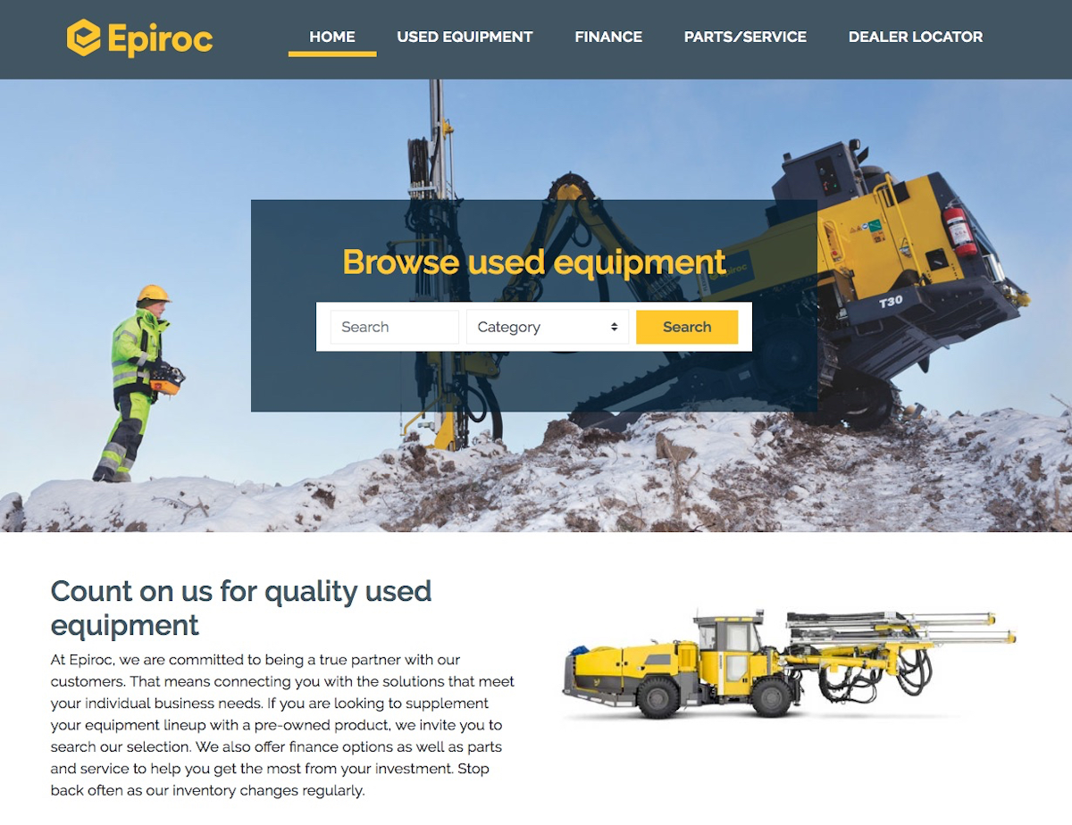 Epiroc Launches Used Equipment Marketplace Website | For Construction Pros