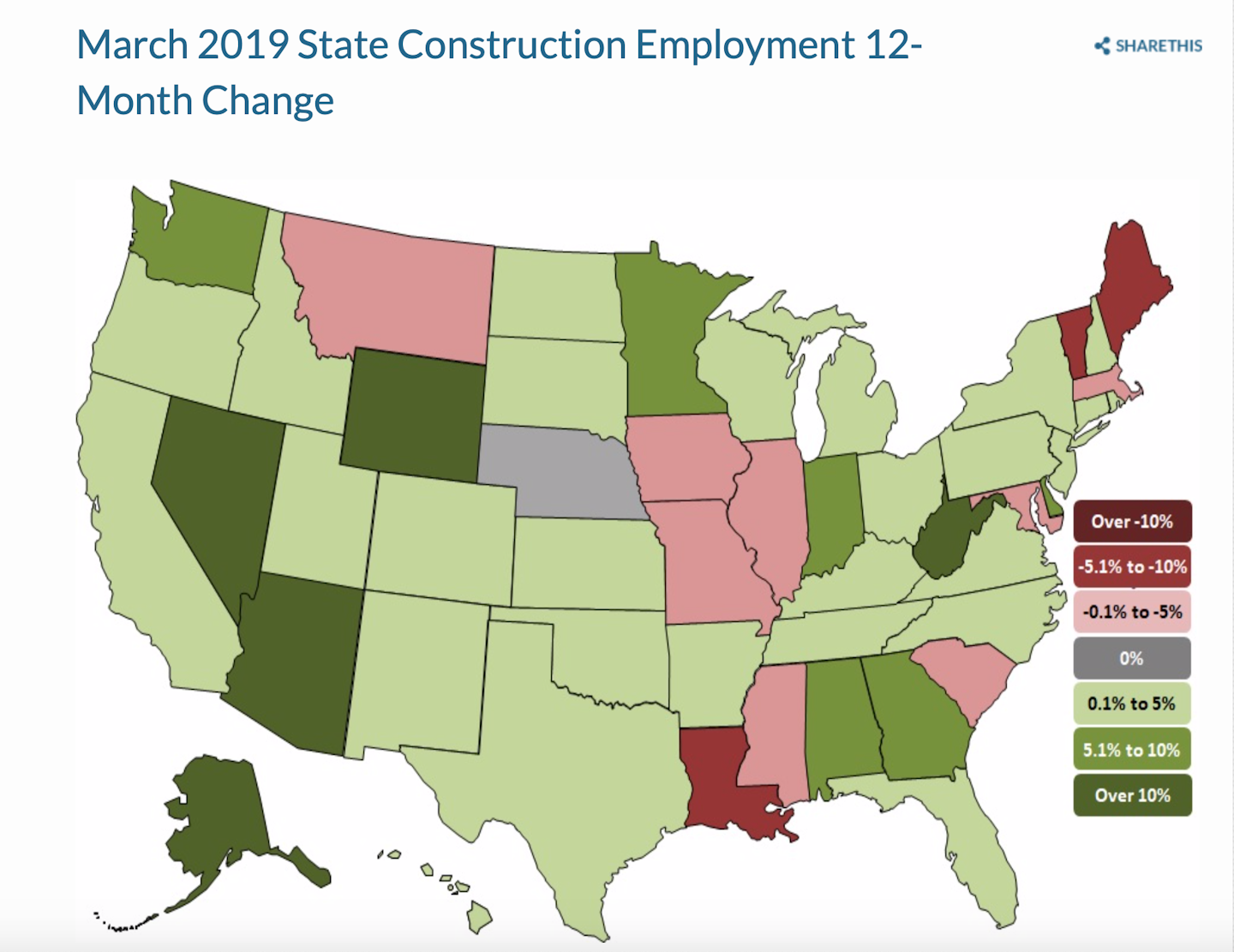 Construction Employment Increases in 29 States Between February and ...