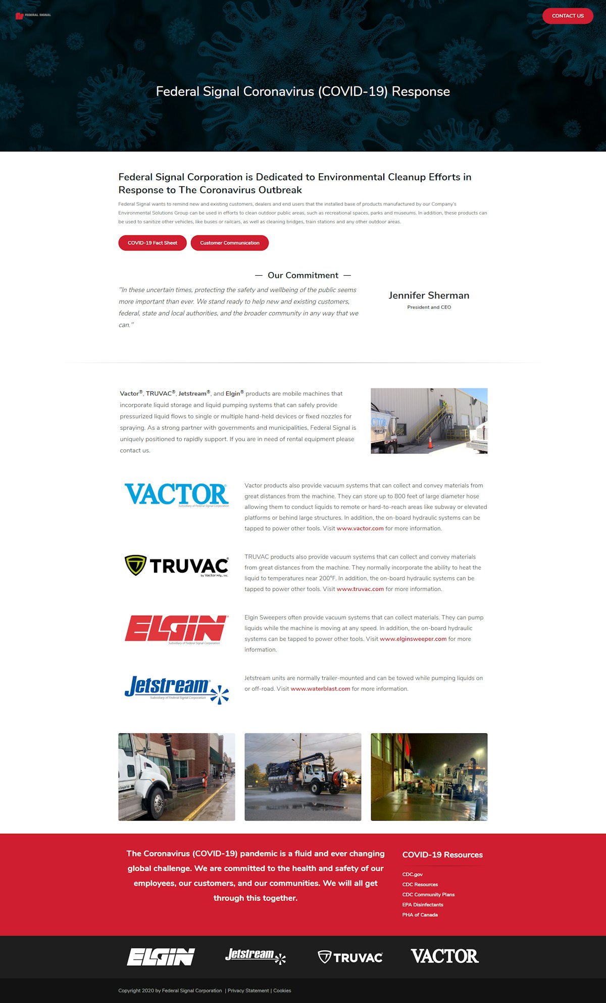 Federal Signal Website Offers COVID Tips for Equipment Operators | For ...
