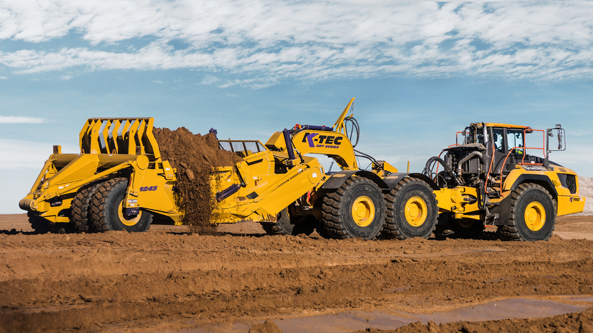 K-Tec 1243ADT Scraper Loads 43 cu yd From: K-Tec Earthmovers | For ...