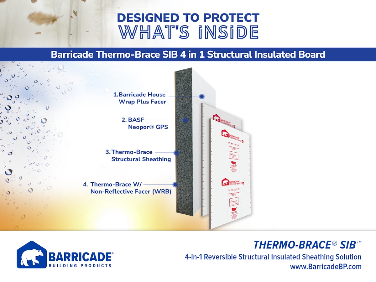 Barricade Building Products Unveils Thermo-Brace SIB Insulated Sheathing From: Barricade ...