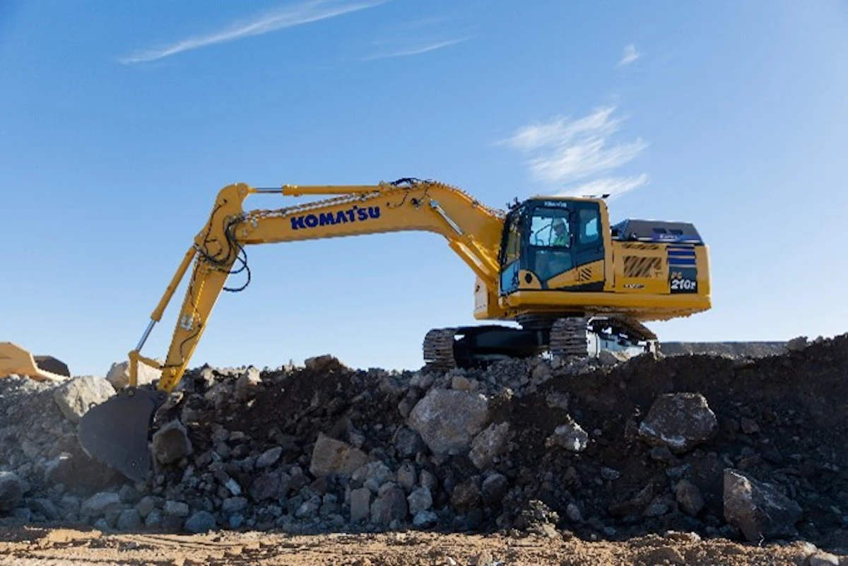 Komatsu Displays PC210LCE Electric Excavator at CONEXPO From: Komatsu ...
