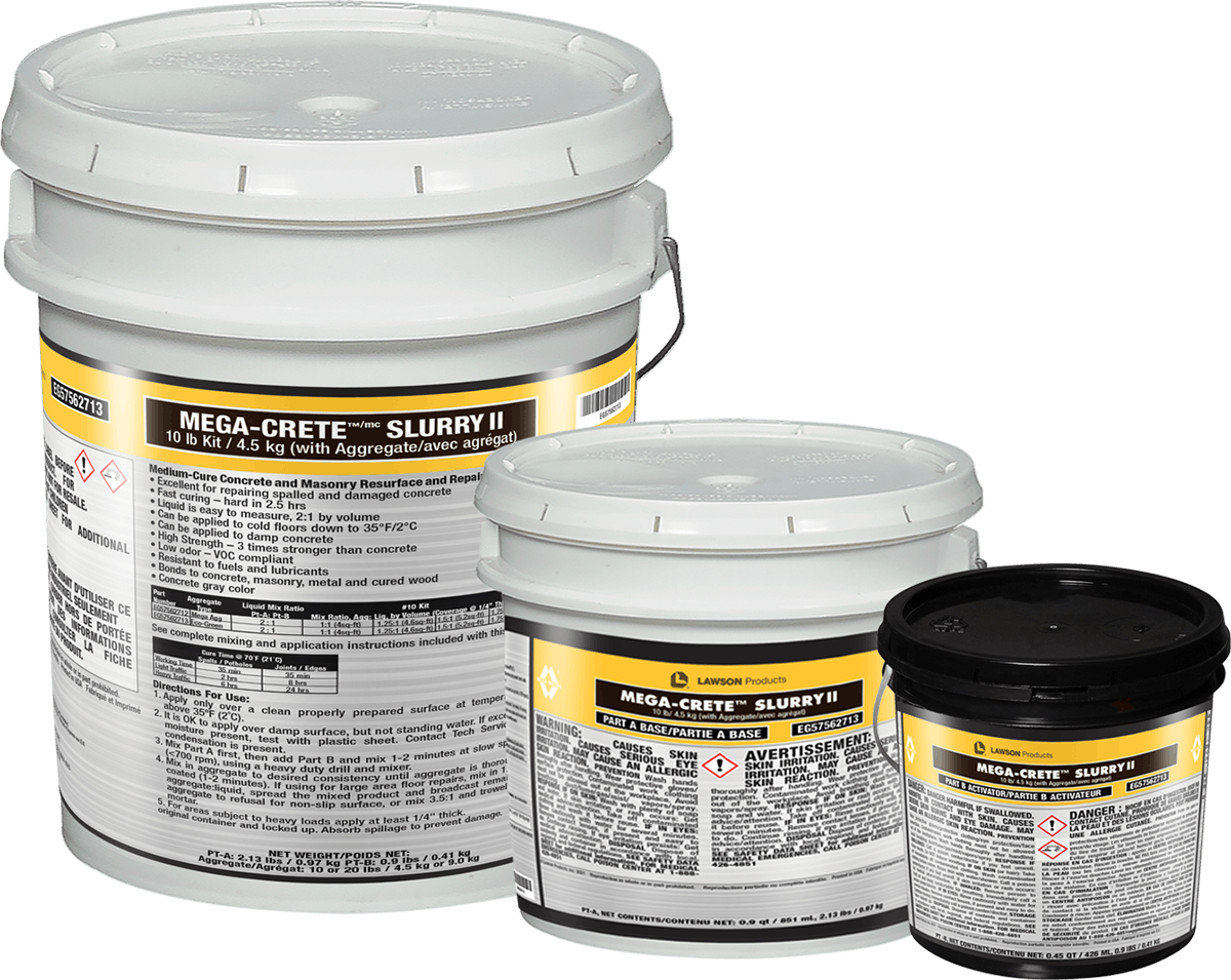 Lawson Products Mega-Crete Slurry II Kit for Concrete Repair From ...
