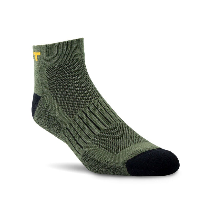 High Performance Quarter Crew Tek Work Sock 3 Pair Pack Olive From ...