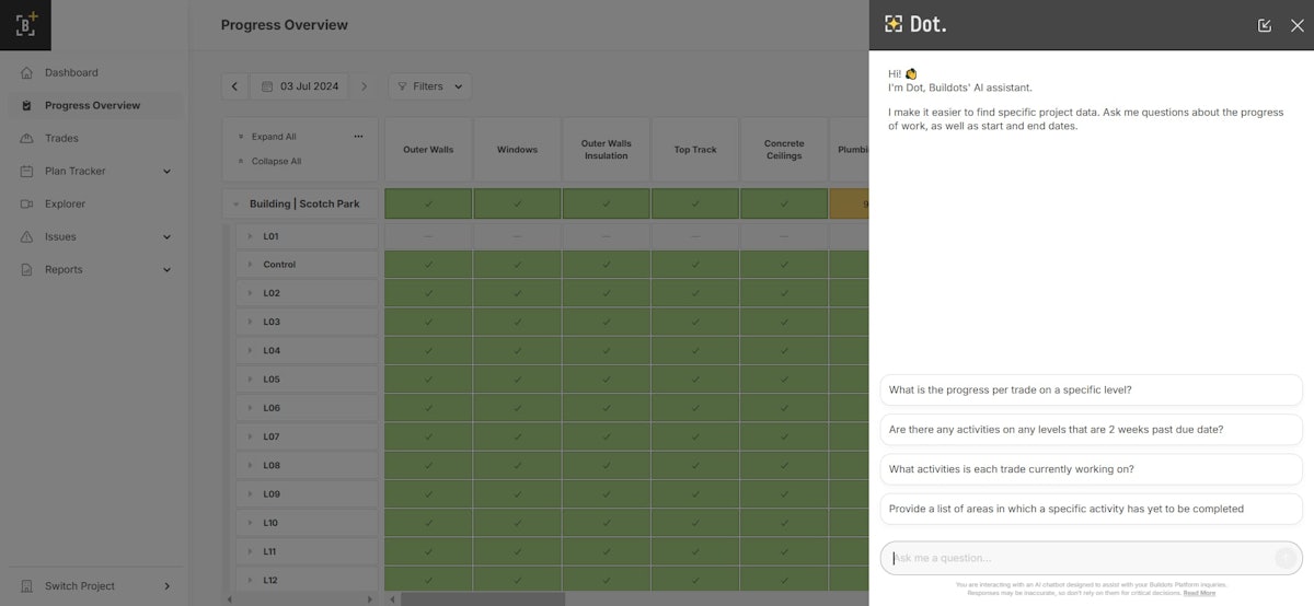 Buildots Launches Dot: GenAI Assistant for Construction Status Queries ...
