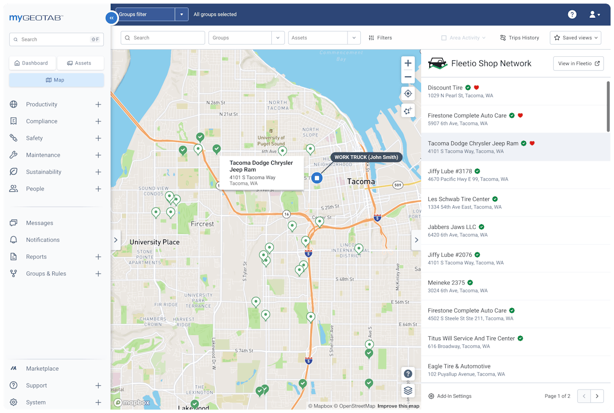 Mygeotab Maintenance Shop Network Add In From Fleetio For