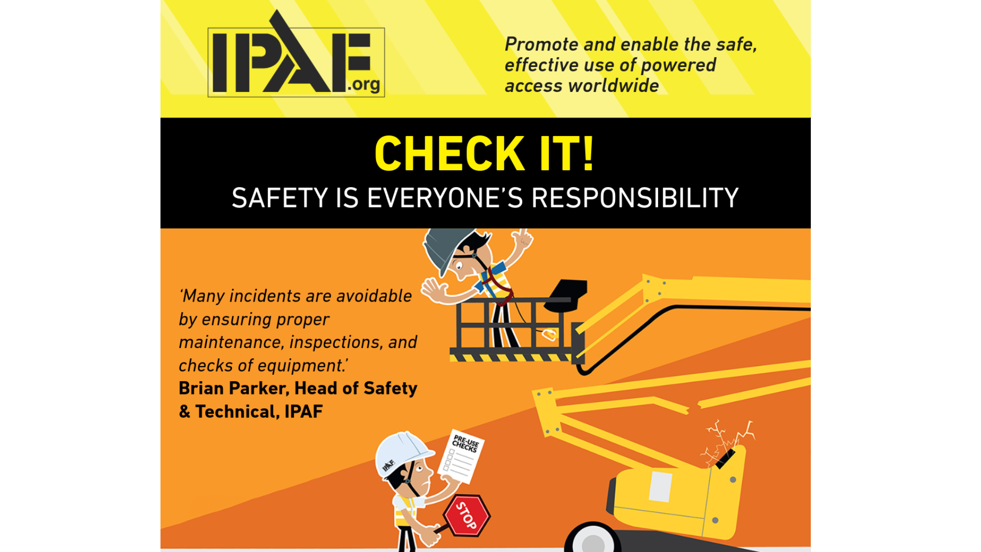 IPAF Reminds Everyone To 'Check It!' For MEWP Safety | For Construction ...